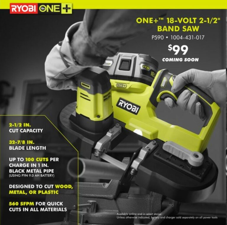 Ryobi P590 18v 2-1/2” Capacity Portable Band Saw - Tool Craze